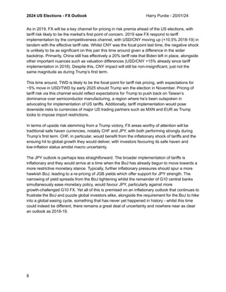 2024 US Elections - FX Outlook (20/01/24) | PDF