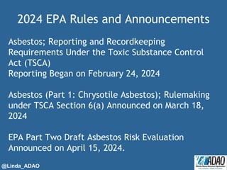 2024 Zoom Reinstein Legacy Asbestos Webinar | PPTX