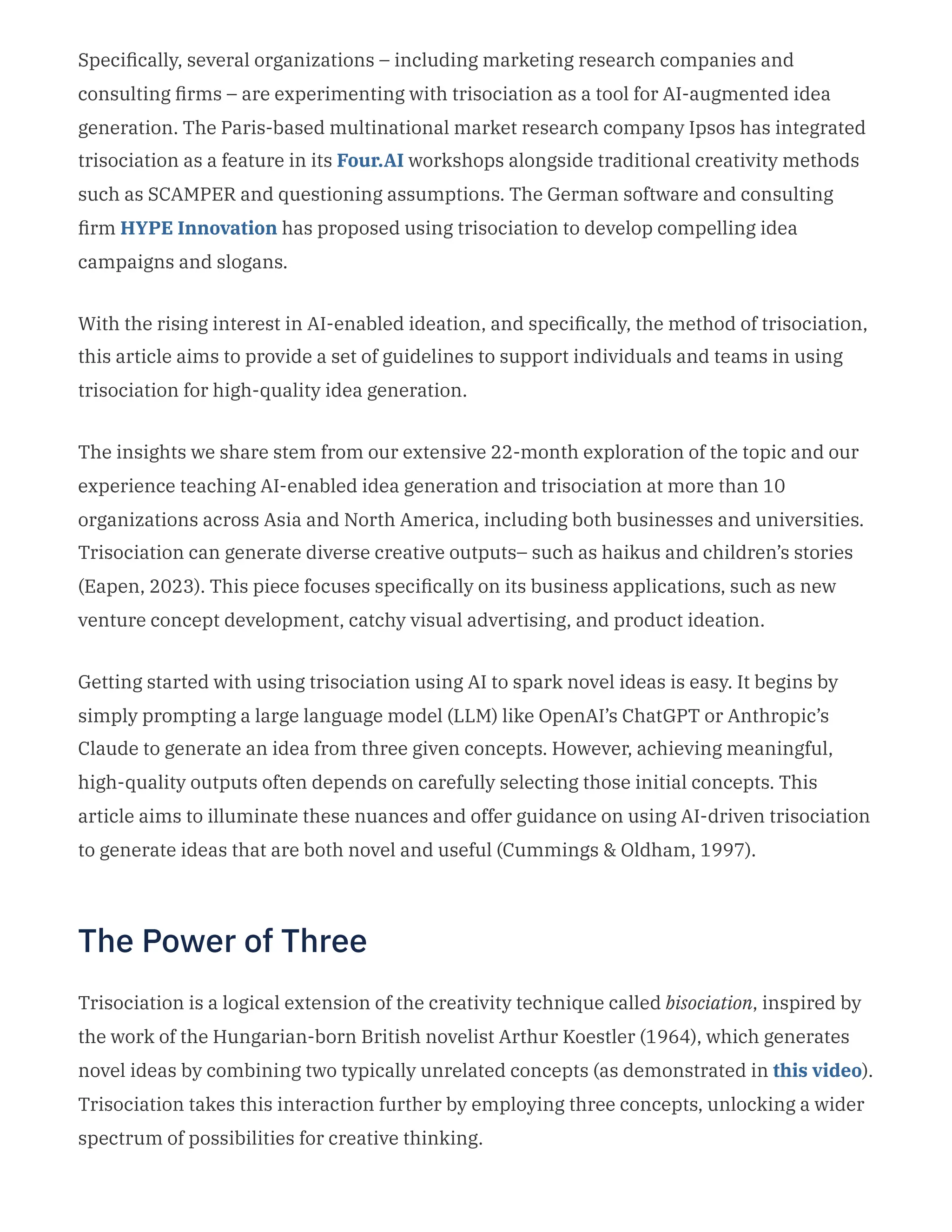 Trisociation with AI for Idea Generation | CMR Insights | PDF