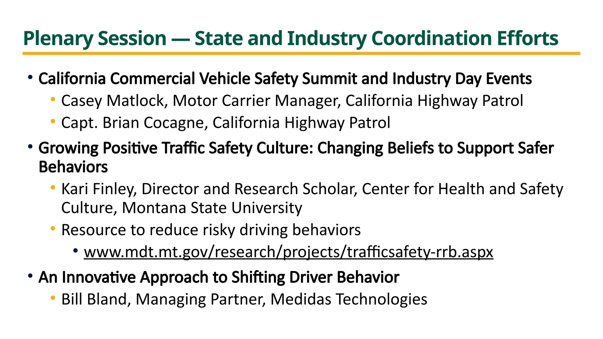 Summary of the 2024 Western CMV Safety Summit | PPTX