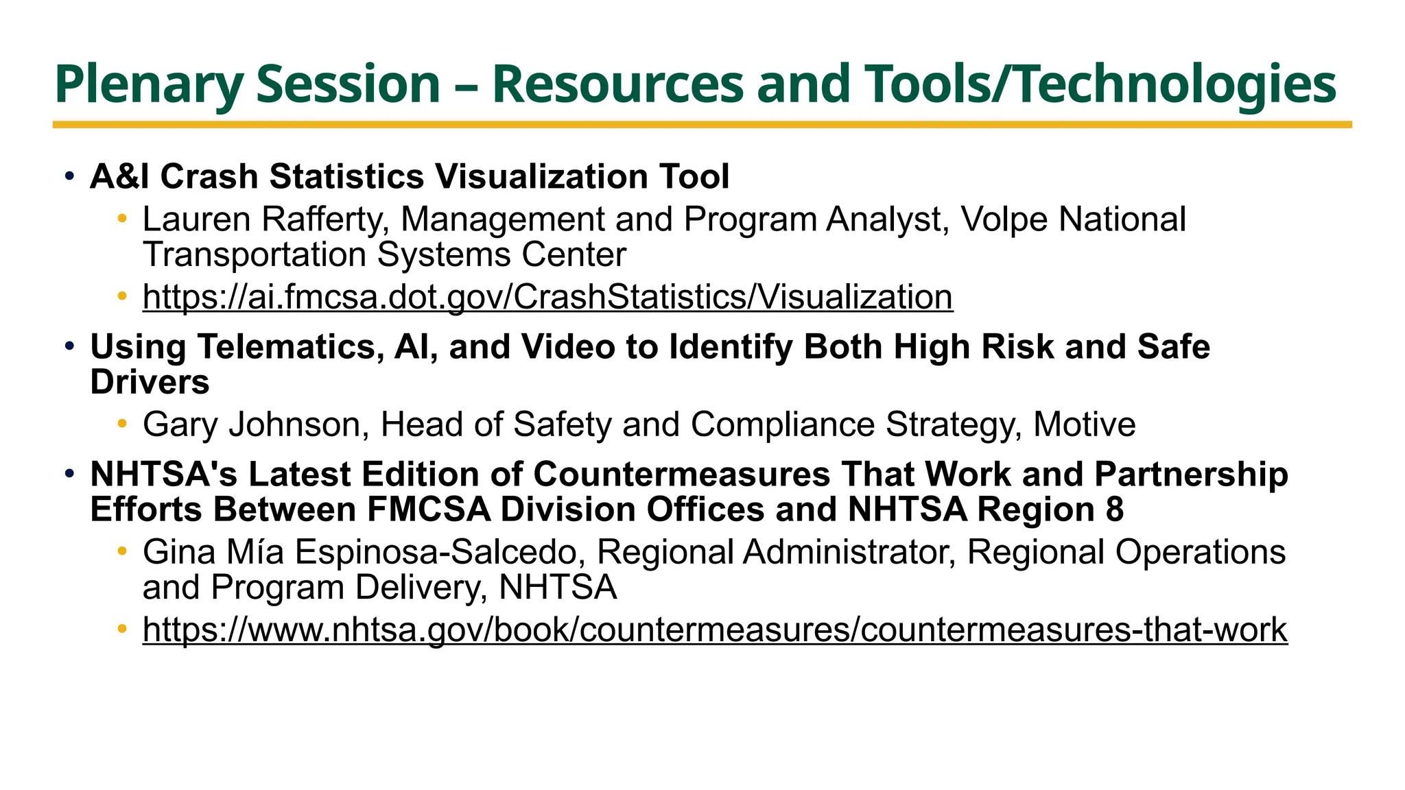 Summary of the 2024 Western CMV Safety Summit | PPTX