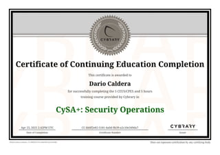 CySA+ Security Operations Cybrary Cybrary | PDF