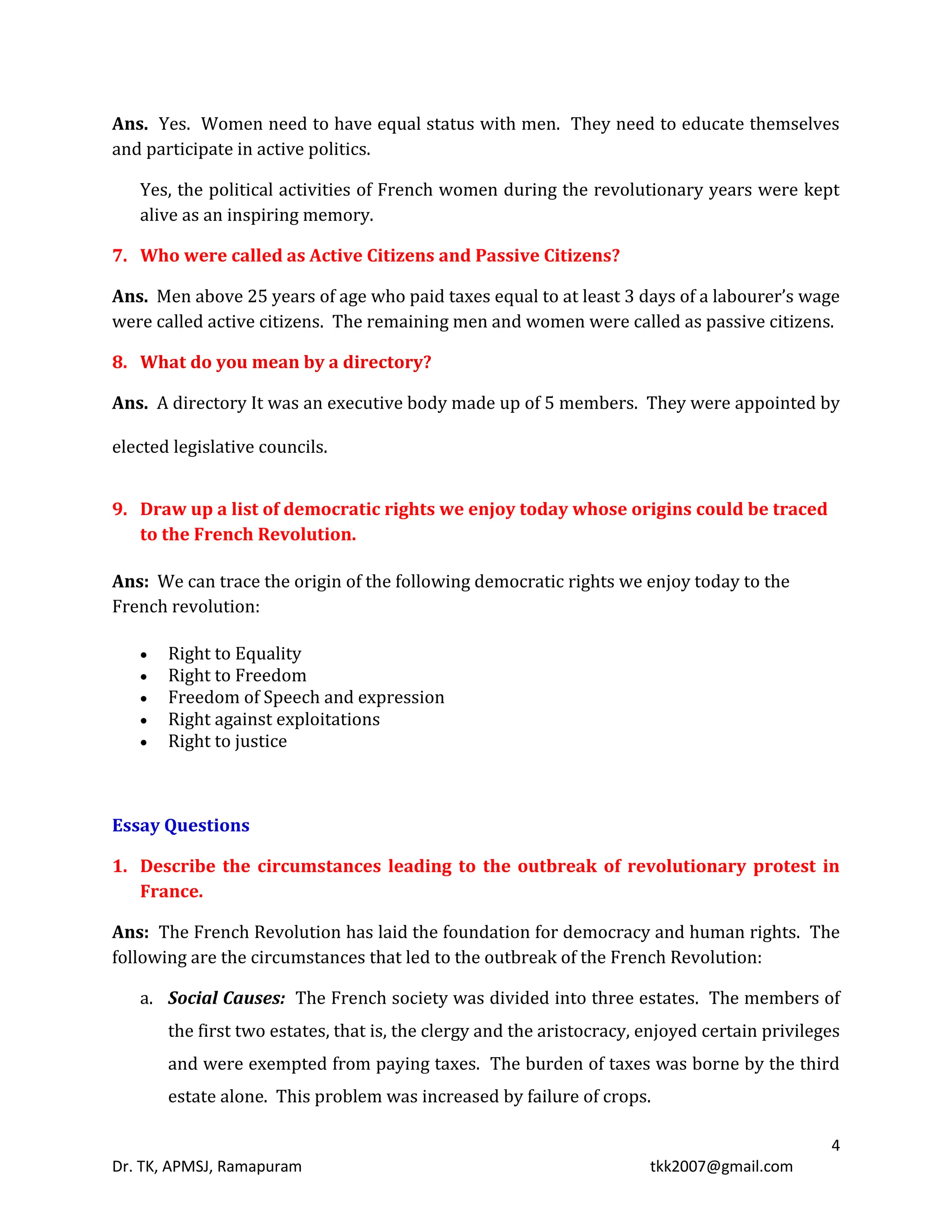 2025 - IX - Chapter 1 History.pdf THE FRENCH REVOLUTION | PDF