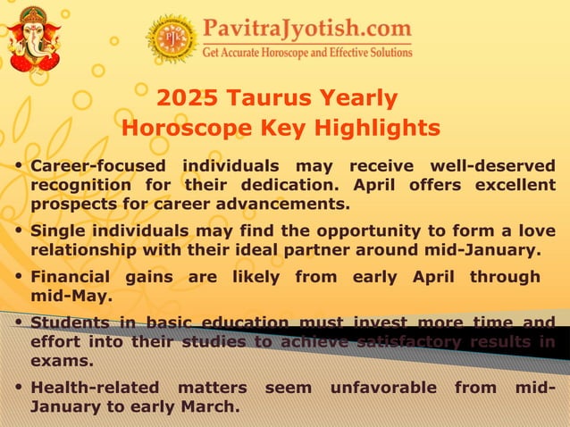 2025 Taurus Yearly Horoscope Predictions | PPT