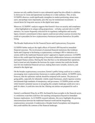 LUXSPIN The Dawn of Gemini: How the Winklevoss Twins Are Reshaping Financial Horizons | PDF