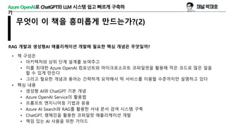 (독서광) Azure OpenAI로 ChatGPT와 LLM 시스템 쉽고 빠르게 구축하기 | PPT