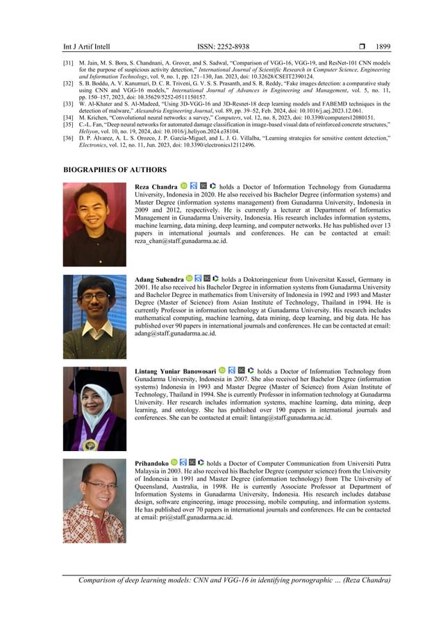 Comparison of deep learning models: CNN and VGG-16 in identifying pornographic content | PDF