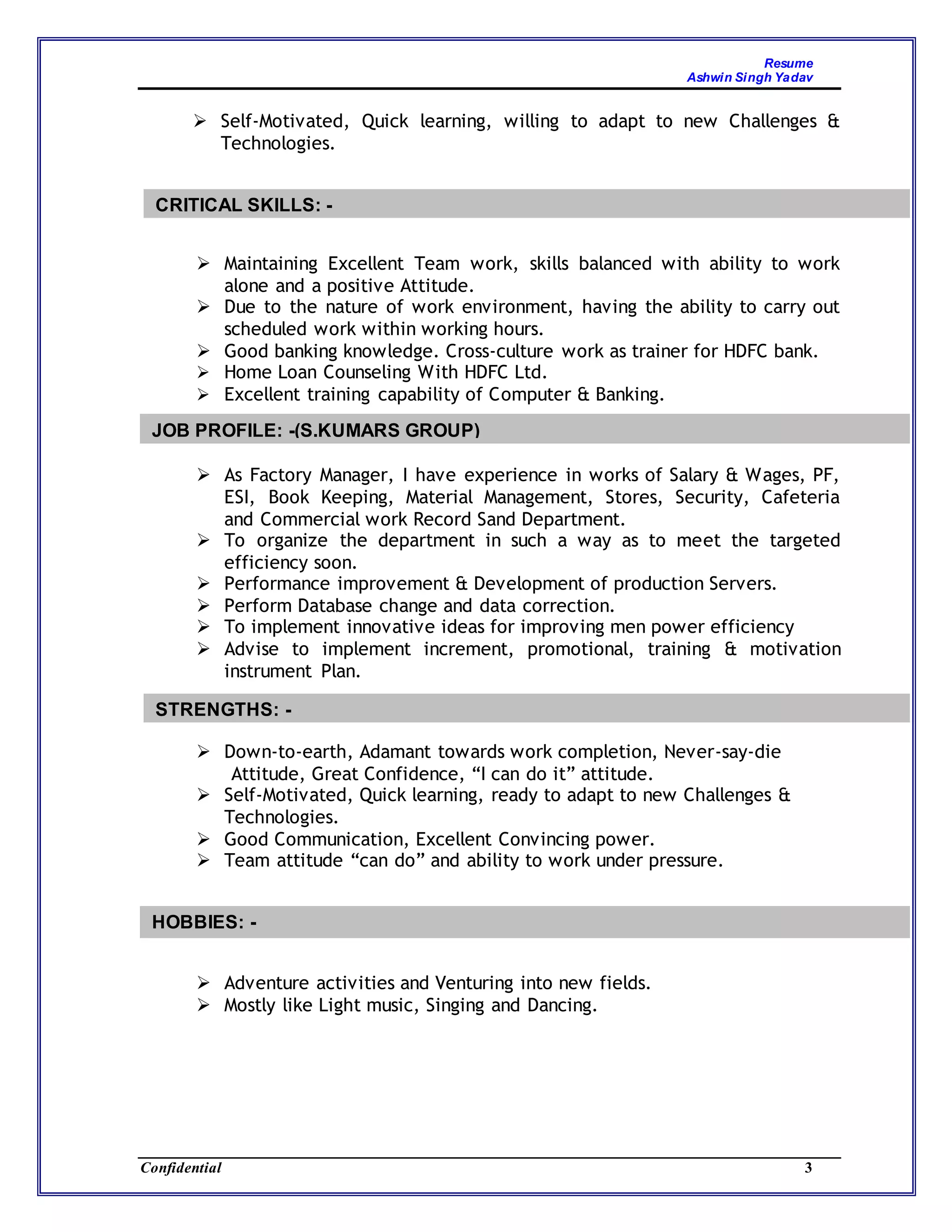 ashwin resume solid copy | PDF | Free Download