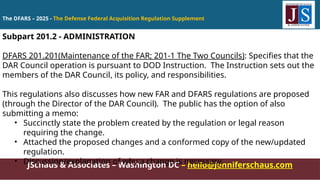 2025 - The DFARS - Part 201 - Federal Acquisition Regulation System | PPT
