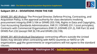 2025 - The DFARS - Part 201 - Federal Acquisition Regulation System | PPTX