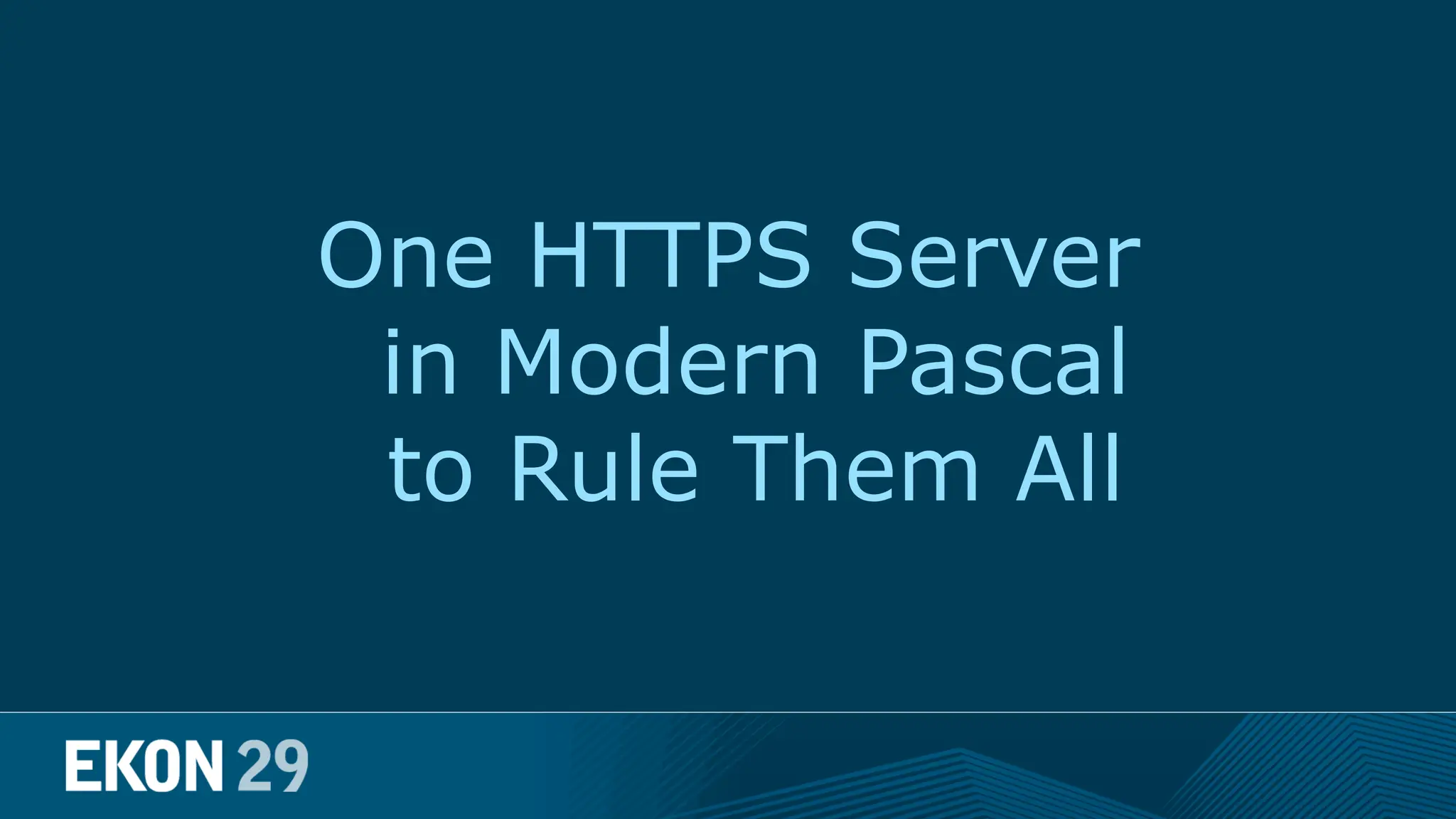 One HTTPS server in Modern Pascal to Rule Them All | PDF