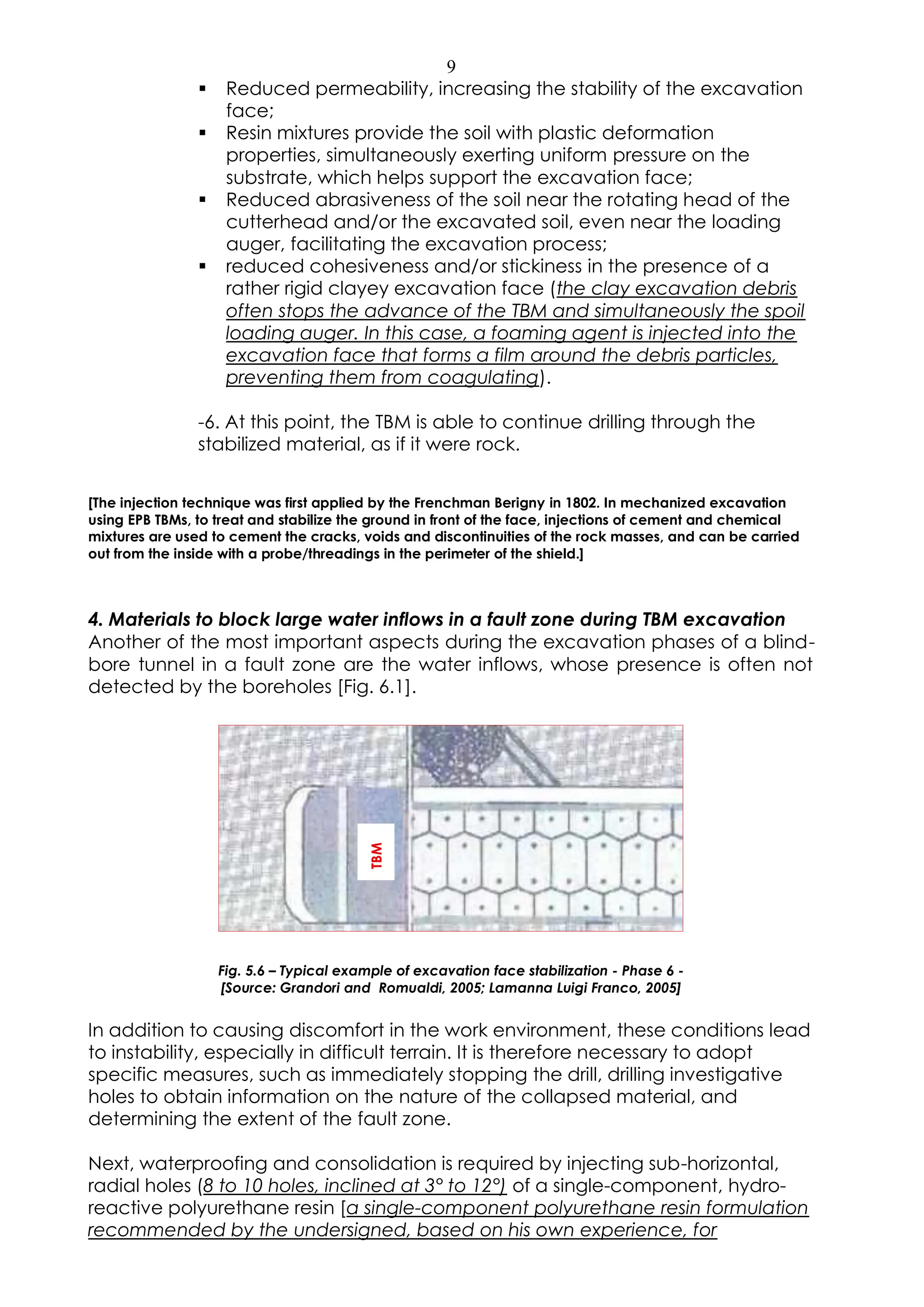 Consolidation and pre-support techniques in the mechanized excavation ...