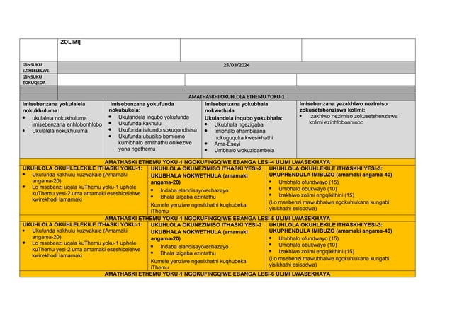 2025 ISIZULU HL INTERMEDIATE PHASE MULTIGRADING CLASSROOMS SUPPORT ...