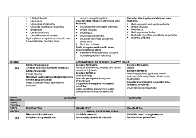 2025 ISIZULU HL INTERMEDIATE PHASE MULTIGRADING CLASSROOMS SUPPORT ...