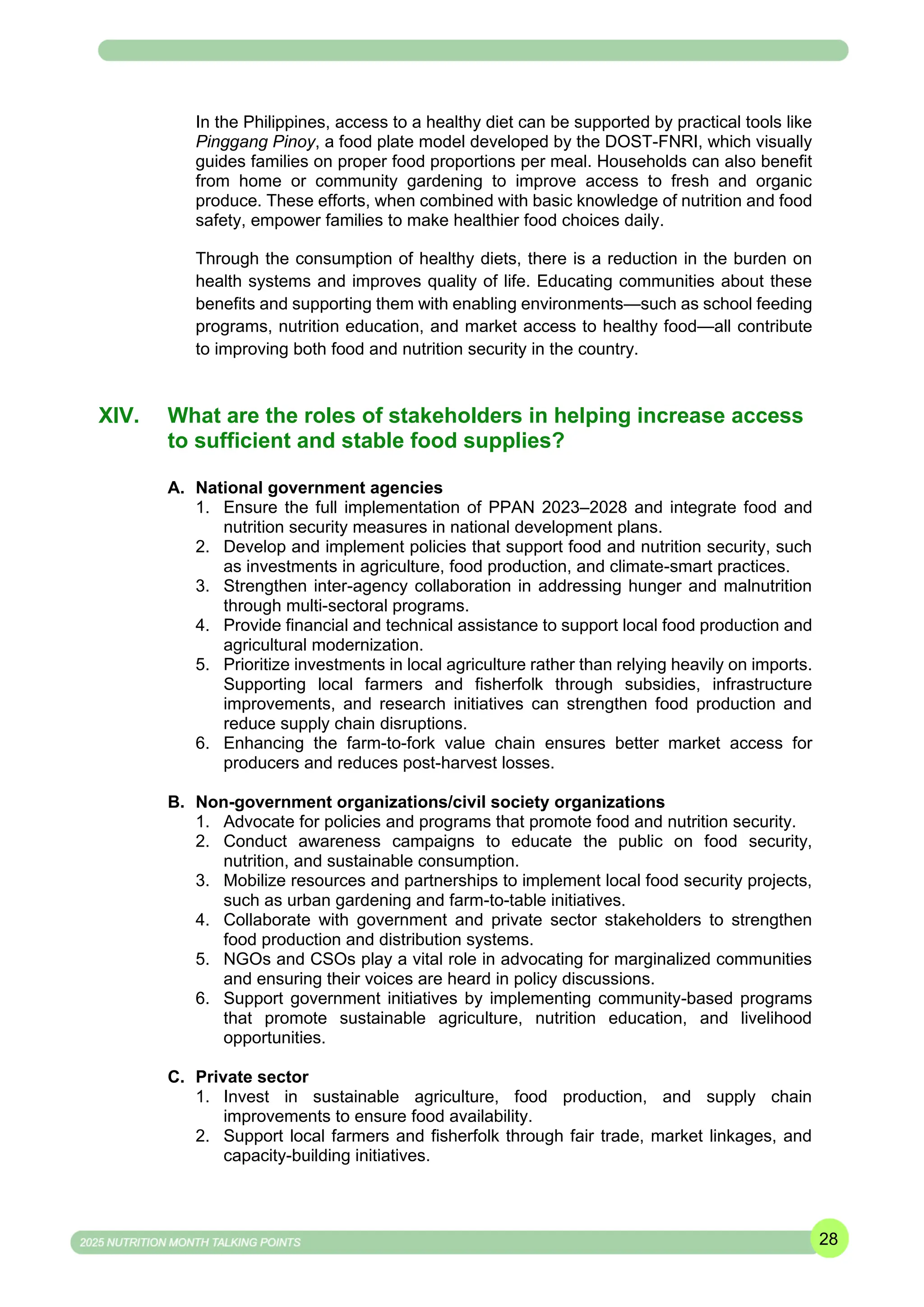 The 2025 Nutrition Month Talking Points. | PDF