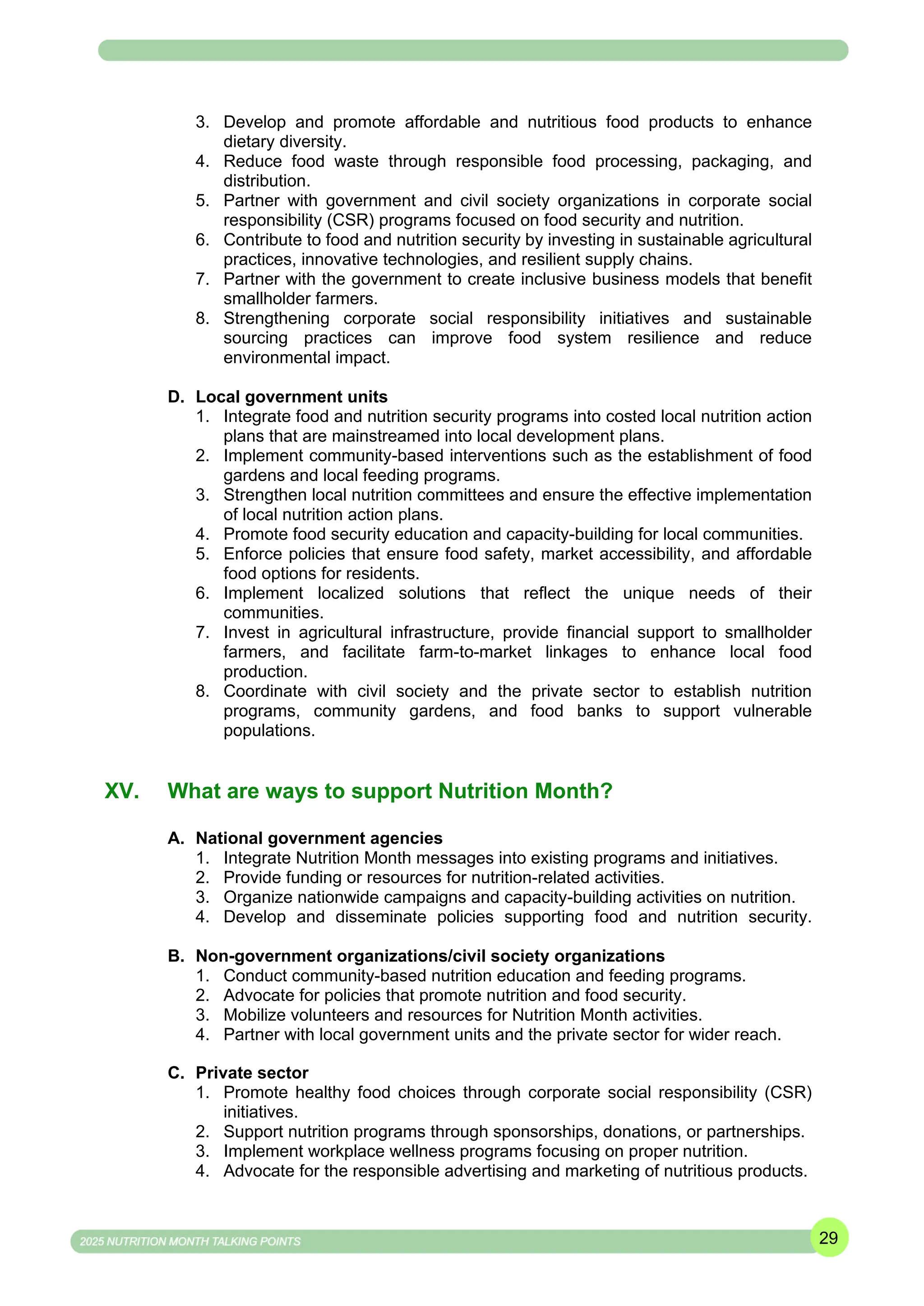 The 2025 Nutrition Month Talking Points. | PDF