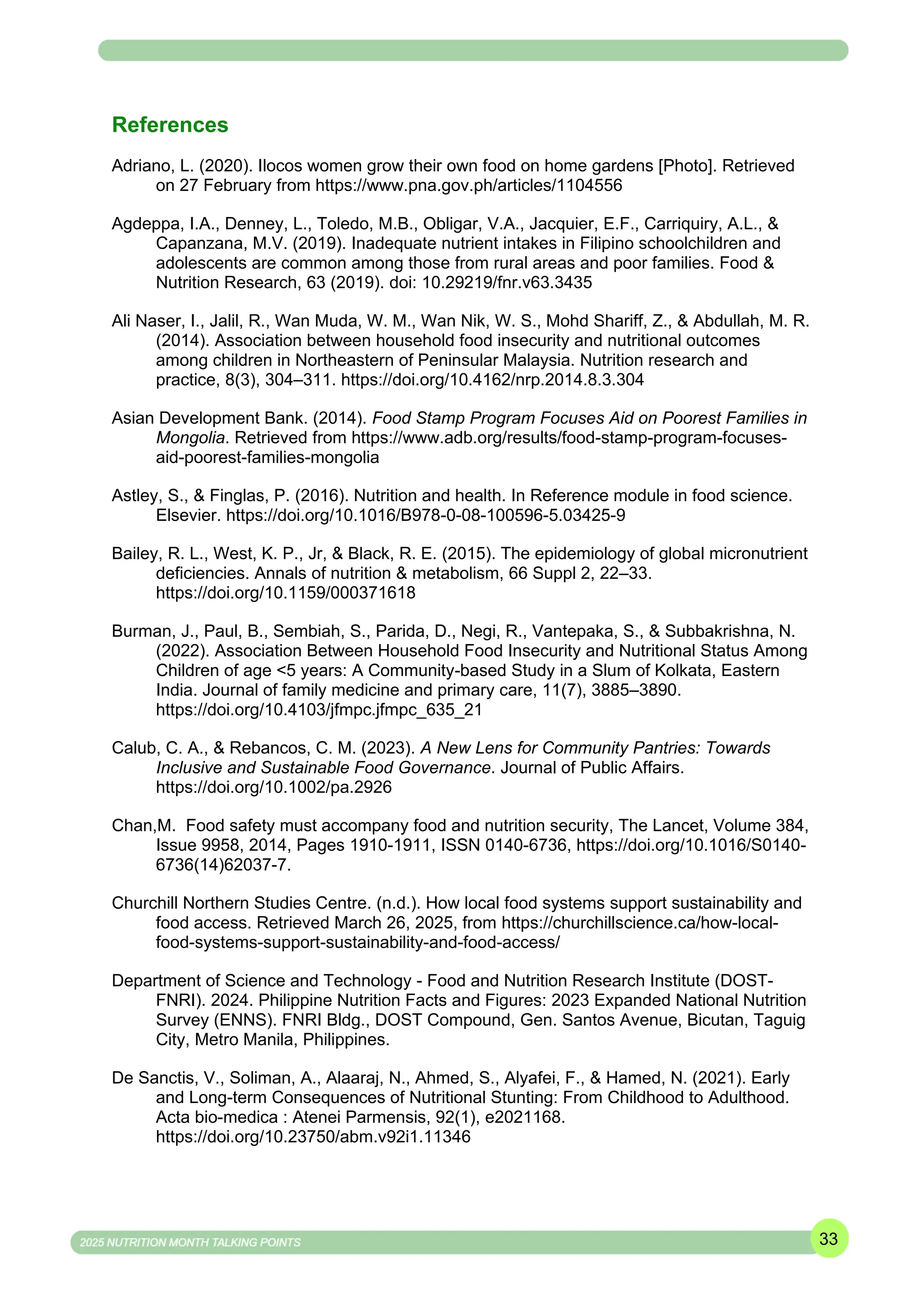 The 2025 Nutrition Month Talking Points. | PDF