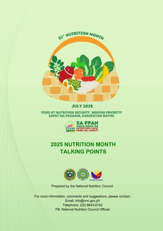 The 2025 Nutrition Month Talking Points. | PDF