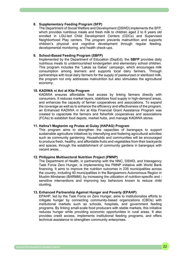 The 2025 Nutrition Month Talking Points. | PDF