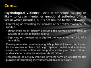 RA No. 9262 or the Anti VAWC Law_In a Nutshell | PPTX