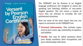 Structure of the English test Versant.pptx