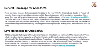 Know your 2025 Yearly Horoscope for Aries | PPTX