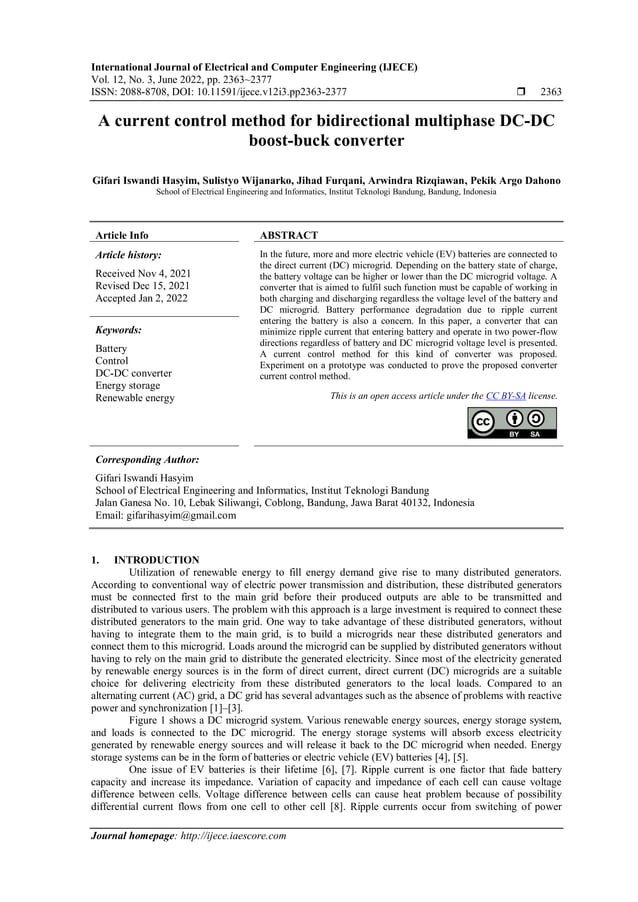 A current control method for bidirectional multiphase DC-DC boost-buck ...