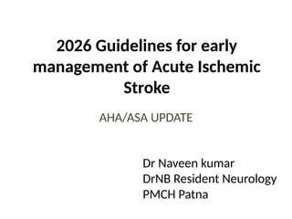 2026 AHA/ASA Guidelines for Early Management of Acute Ischemic Stroke ...