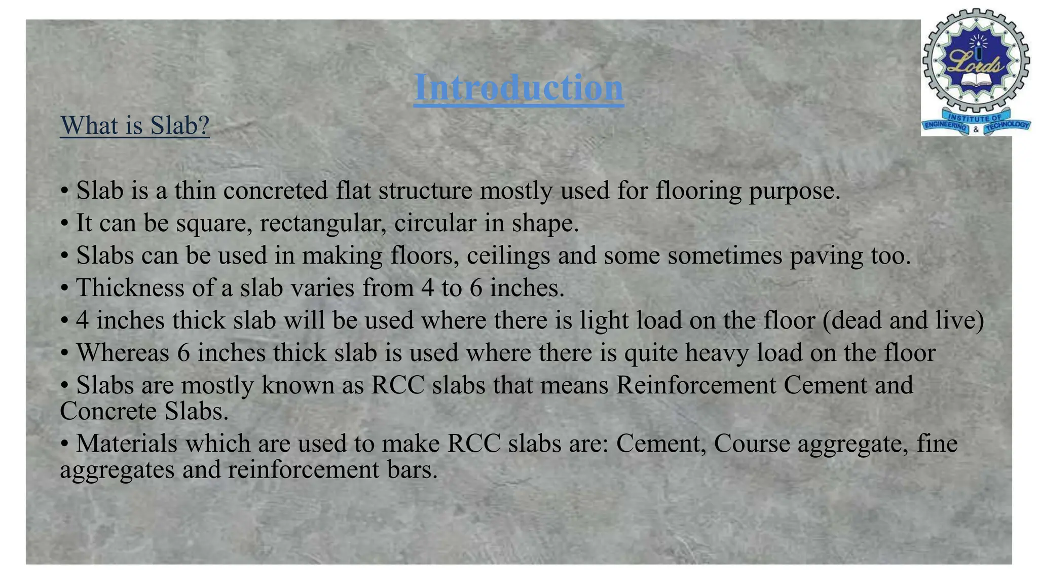 Slab and it's types,....................... | PPTX