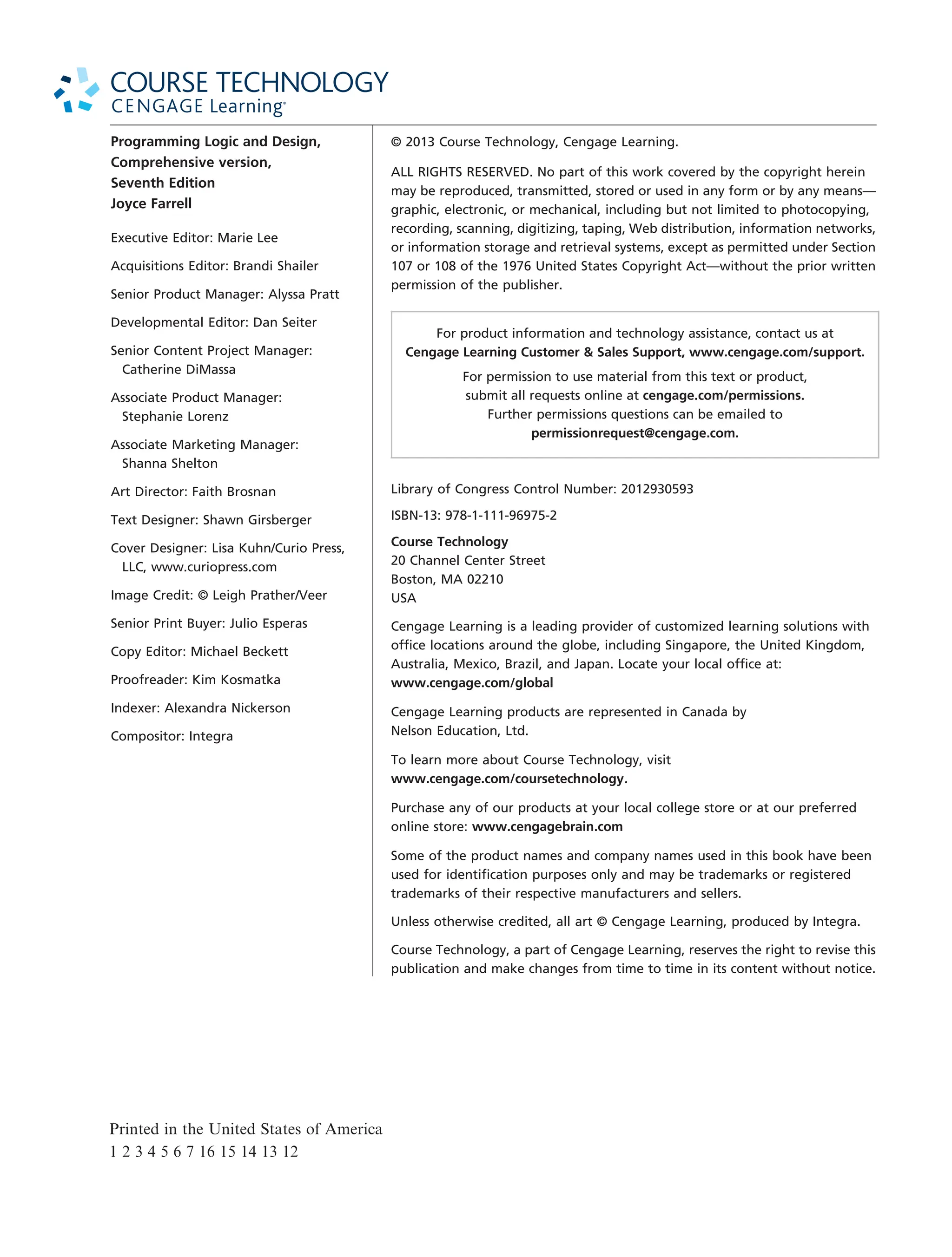 Programming Logic And Design Comprehensive 7th Edition Joyce Farrell | PDF