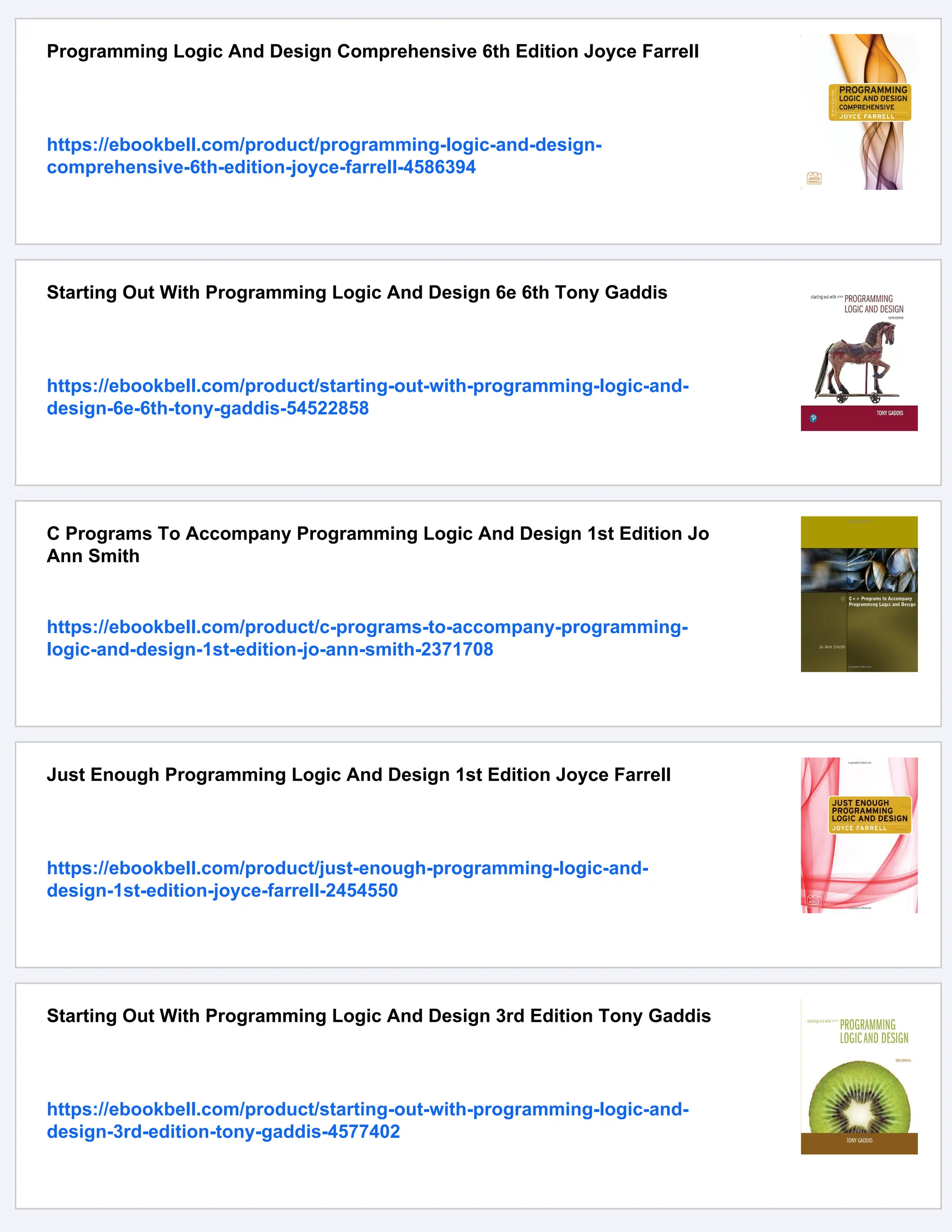 Programming Logic And Design Comprehensive 7th Edition Joyce Farrell | PDF