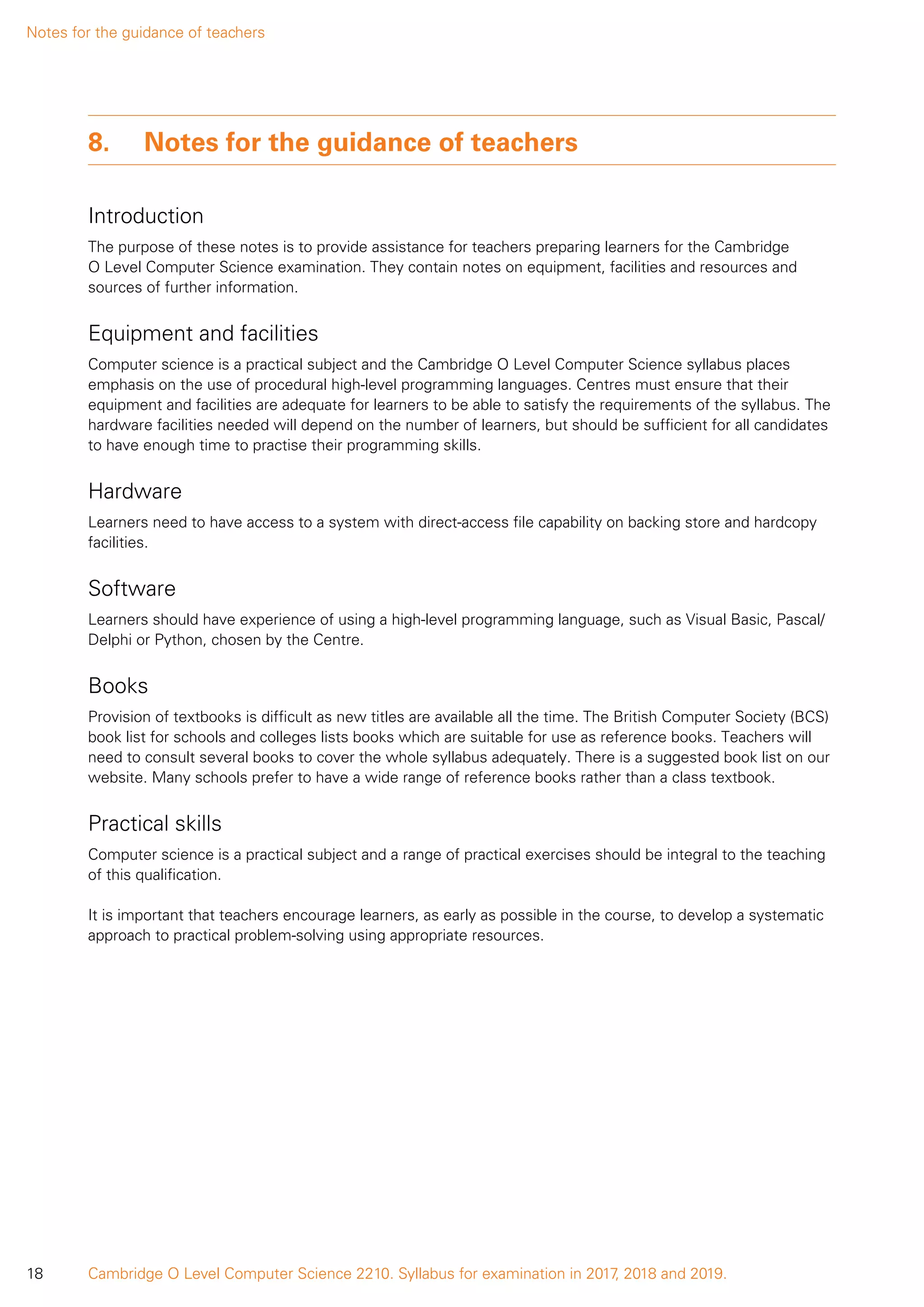 Cambridge O-Level Computer Science-2210 | PDF