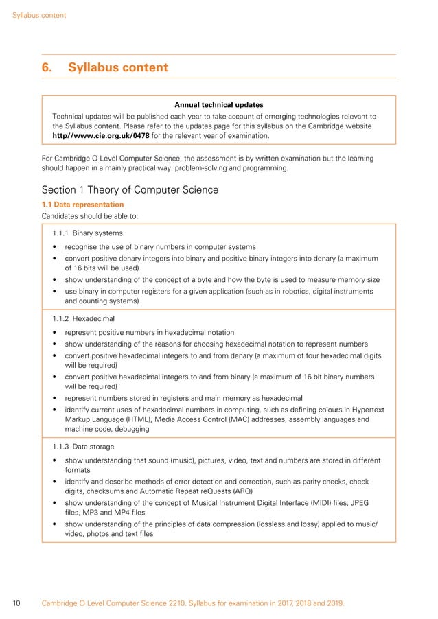 Cambridge O-Level Computer Science-2210 | PDF | Computing | Technology & Computing