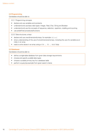 Cambridge O-Level Computer Science-2210 | PDF