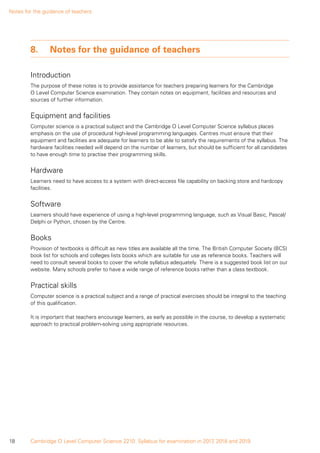 Cambridge O-Level Computer Science-2210 | PDF