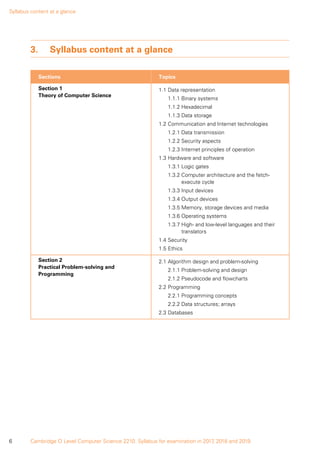 Cambridge O-Level Computer Science-2210 | PDF
