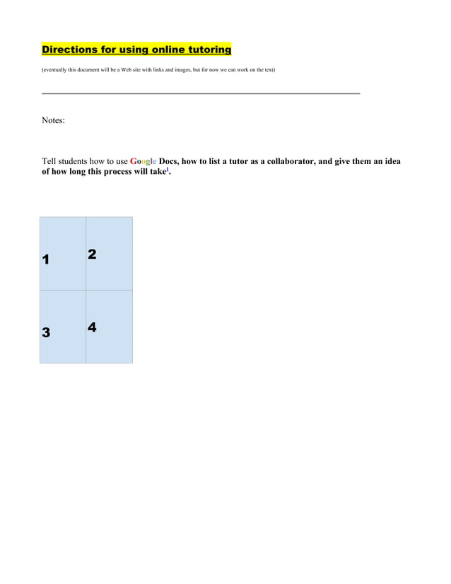 Directions for using online tutoring | PDF