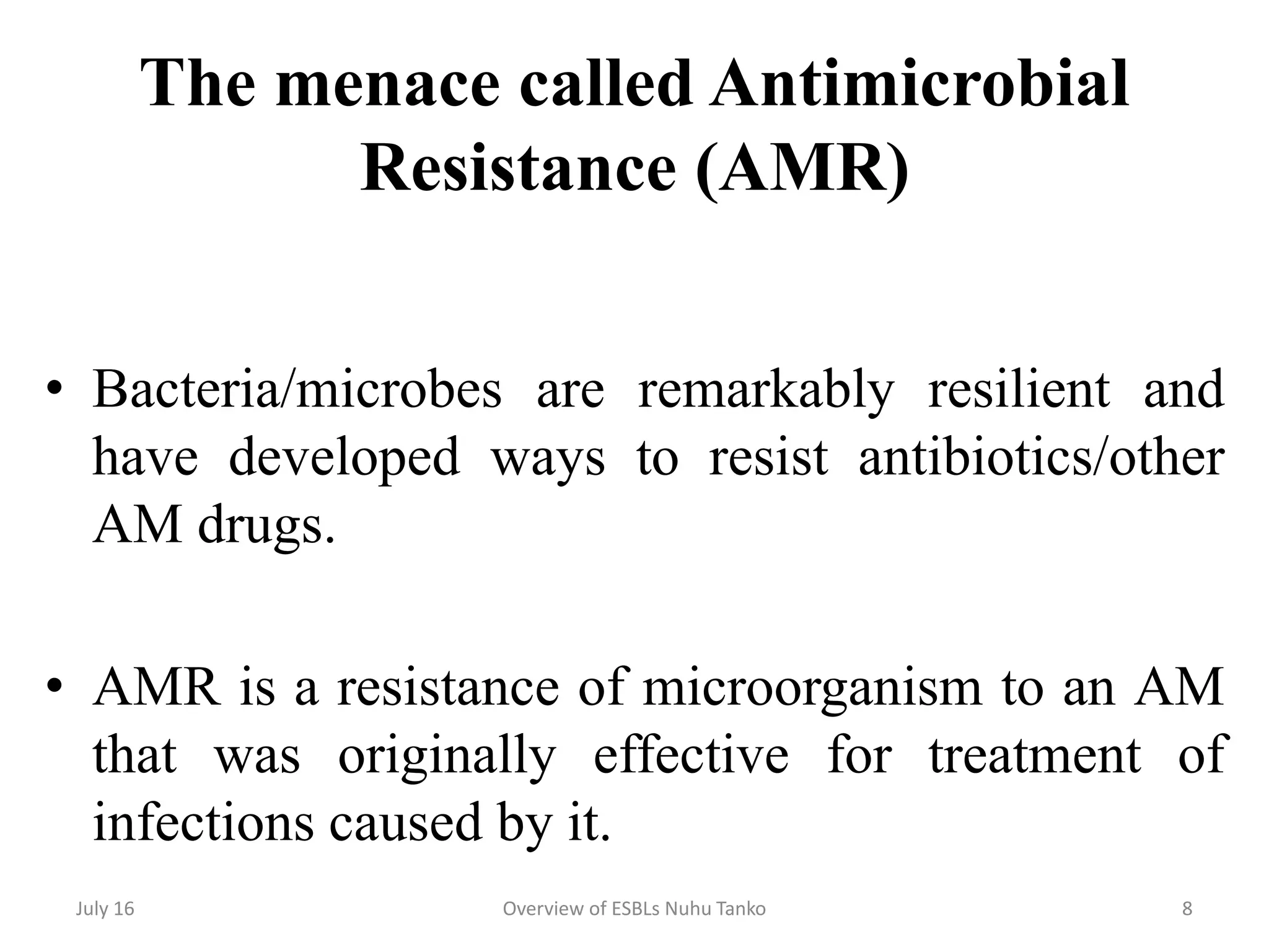 LECTURES SERIES ESBLs | PPTX