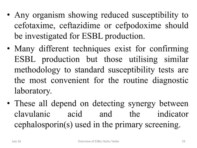 LECTURES SERIES ESBLs | PPTX
