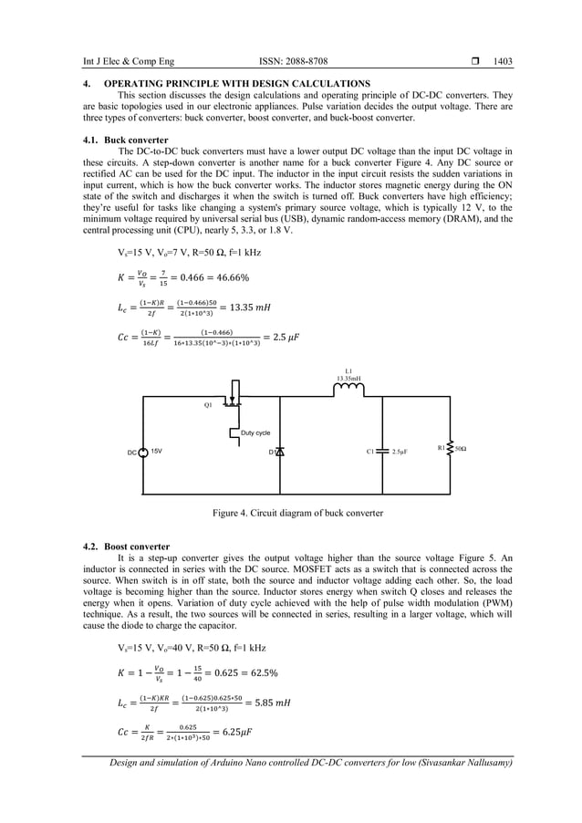 Design And Simulation Of Arduino Nano Controlled Dc Dc Converters For Low And Medium Power