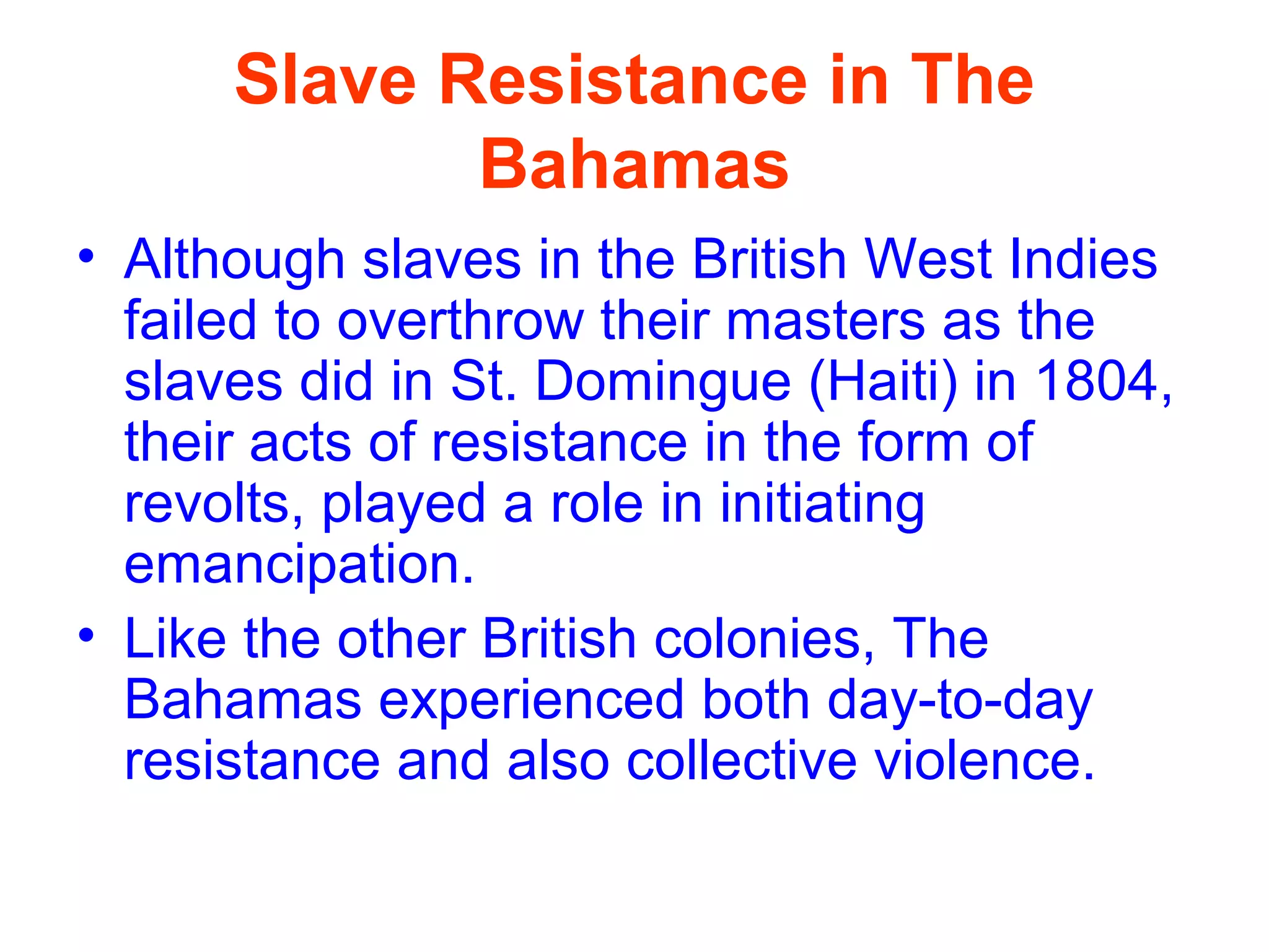 Slave-life-in-the-bahamas | PPT
