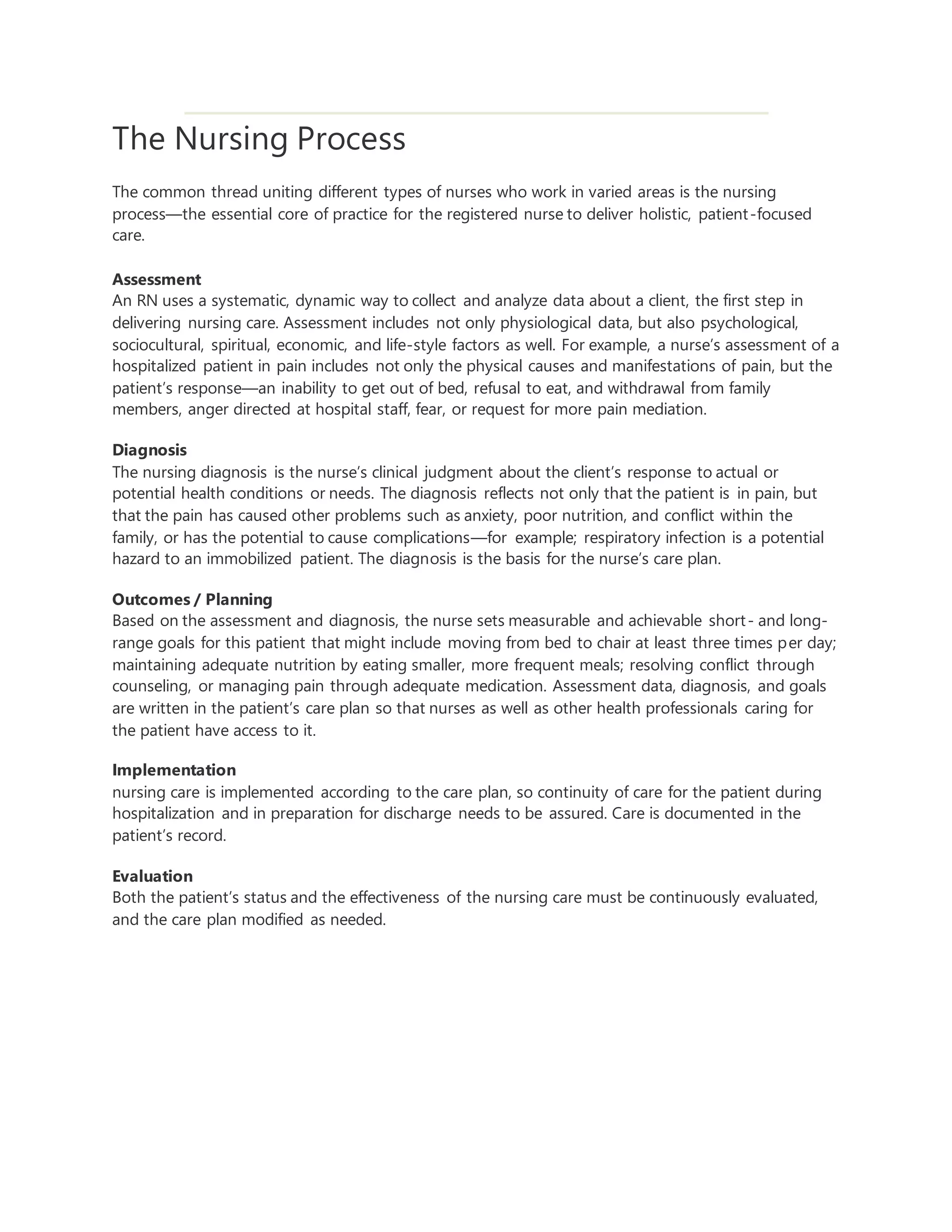 The Nursing Process | DOCX