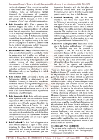 A Study of Organizational Role Stress among Senior Secondary School ...