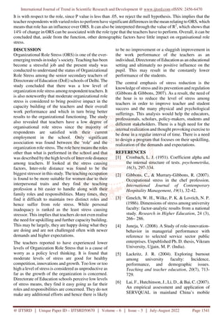 A Study of Organizational Role Stress among Senior Secondary School ...