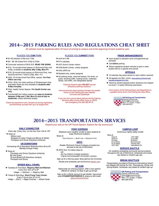 2014-2015 Rules and Regulations Cheat Sheet | PDF
