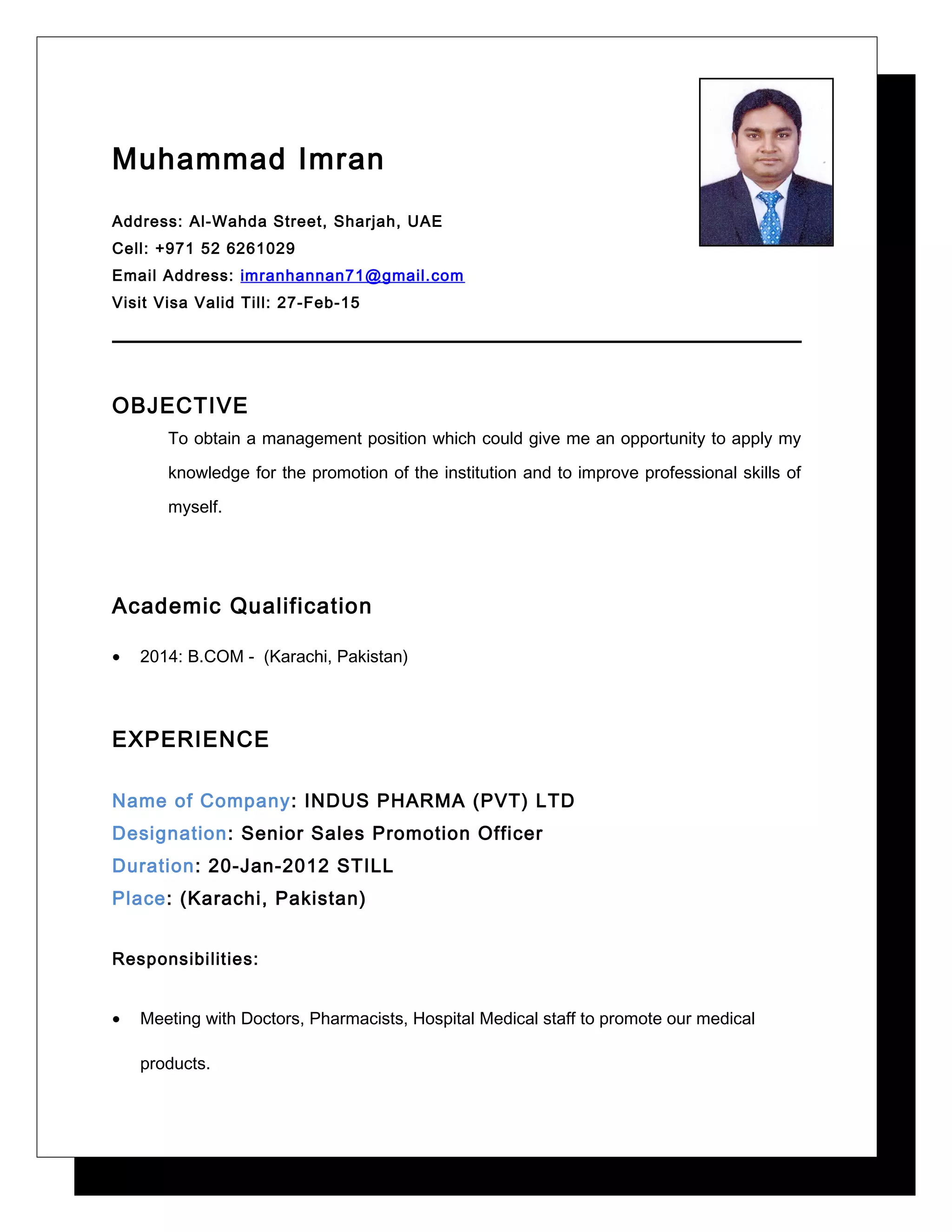 Muhammad Imran Resume | DOC