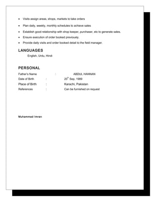 Muhammad Imran Resume | DOC