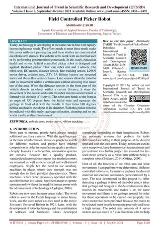 Field Controlled Picker Robot | PDF