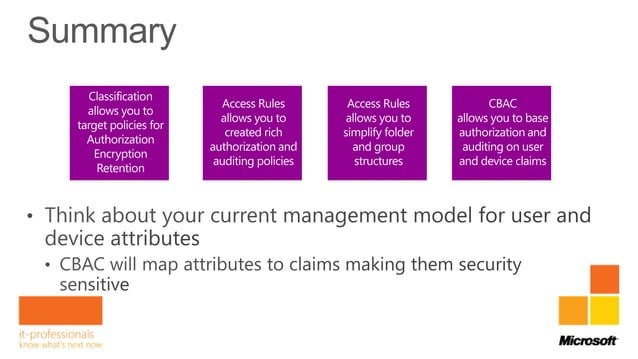 Windows 8 Dynamic Access Control | PPTX