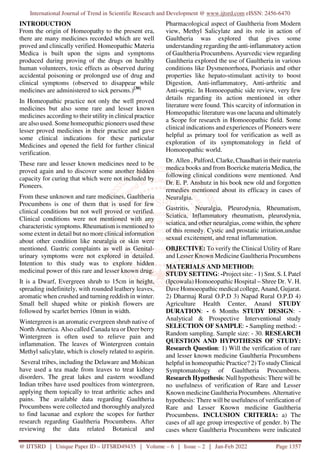 Usefulness of Rare and Lesser Known Medicine Gaultheria Procumbens A ...